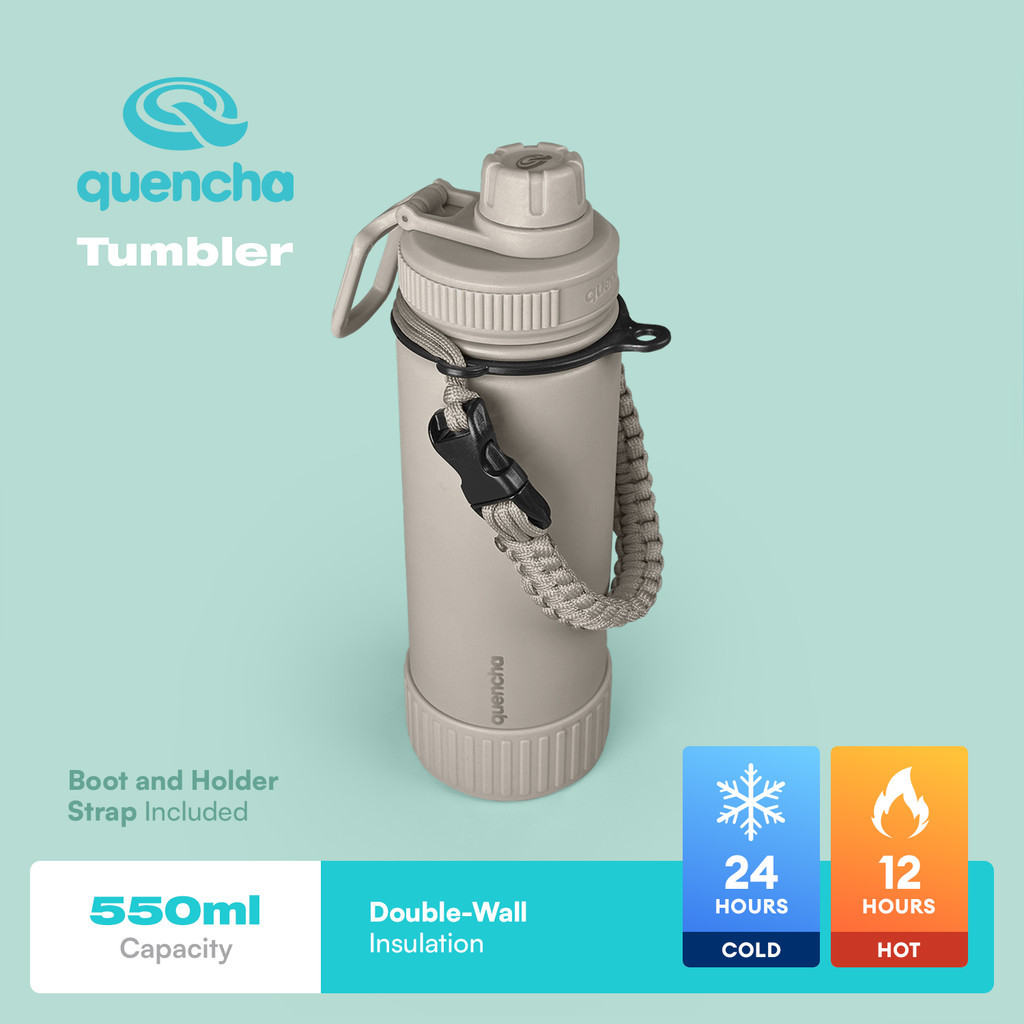 QUENCHA 19oz & 37oz Insulated Tumbler with Strap and Silicone Boot ...