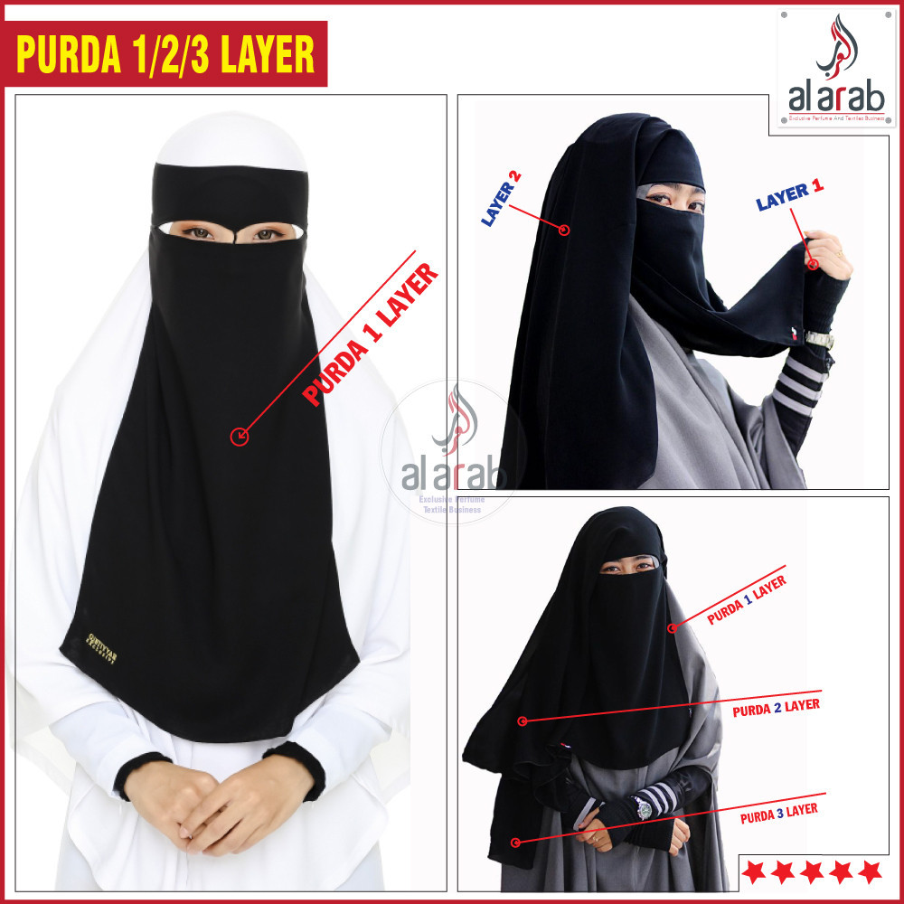 NIQAB Purda Umrah Dan Haji Niqab Purdah Muslimah Nikap Purda 1 Layer 2 ...