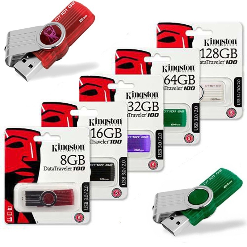 ORIGINAL KINGSTON Rotatable 128GB / 64GB / 32GB / 16GB / 8GB DT100G3 ...