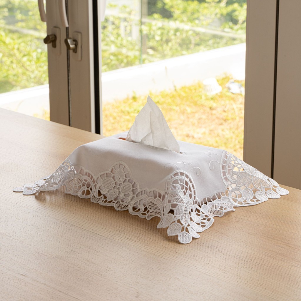 Lace & Embroidery Anglo Lace Grape Embroidery Fabric Tissue Box Cover ...
