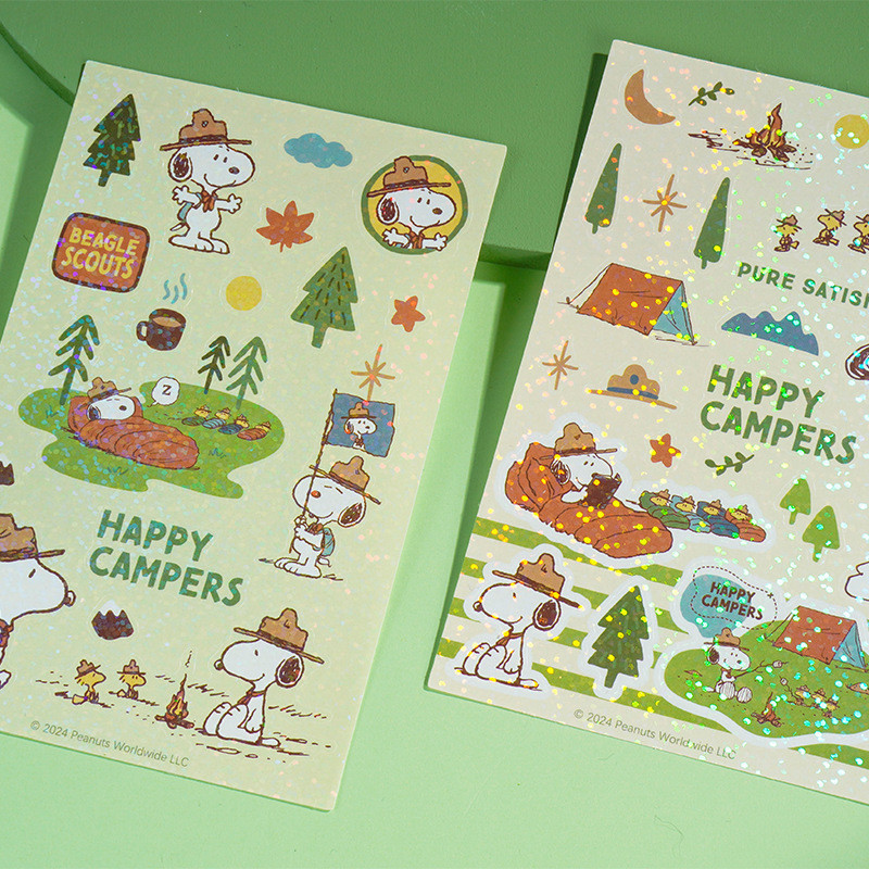 Camping Diary Sticker Snoopy Cartoon Sticker Handbook Decoration ...
