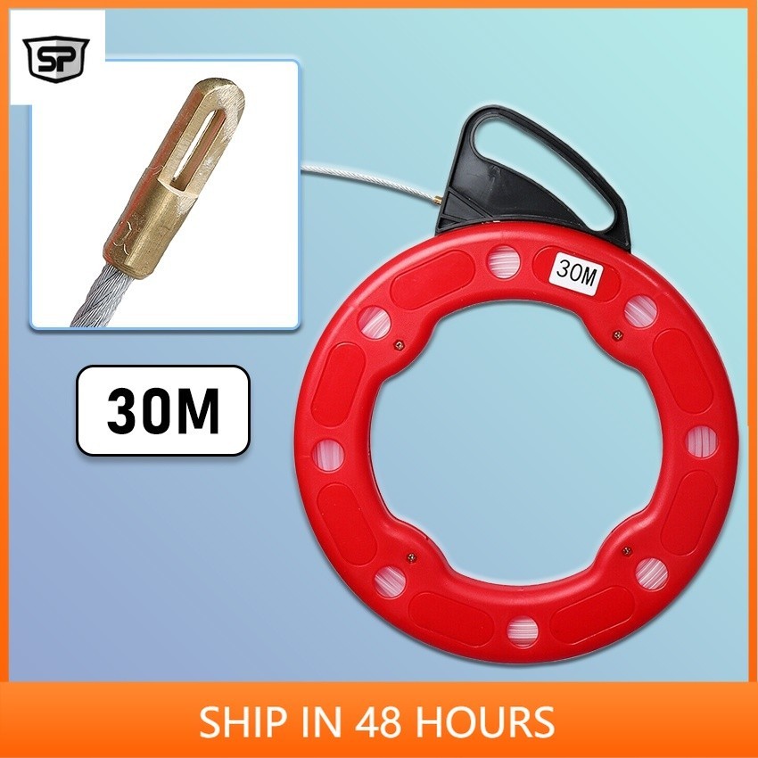 30 Meters Cable Puller Fiberglass Fish Tape Reel Puller Conductive Wire ...