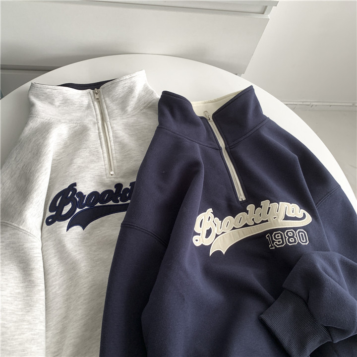 SELLDA M-2XL Women Sweatshirt Korean Embroidery Long Sleeve Oversized ...