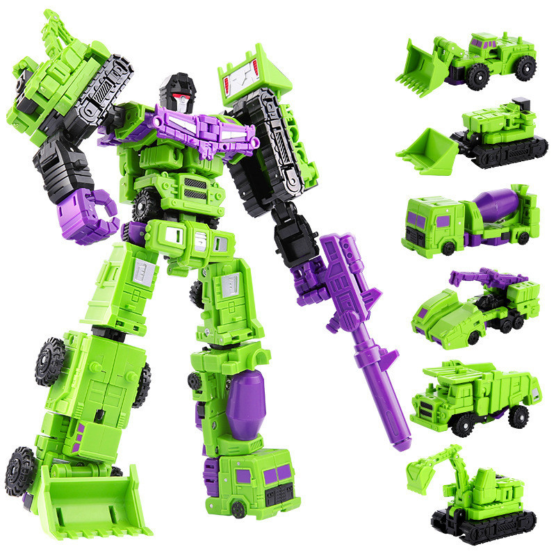 6 In 1 KO 21cm Mini Transformation Defensor Devastator Model Robot ...