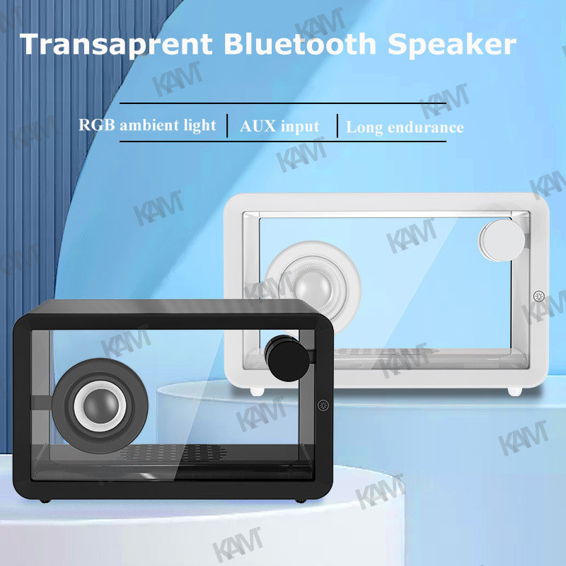 Kam Portable Retro Bluetooth Speaker Transparent Plexiglas Hi-Fi Audio ...