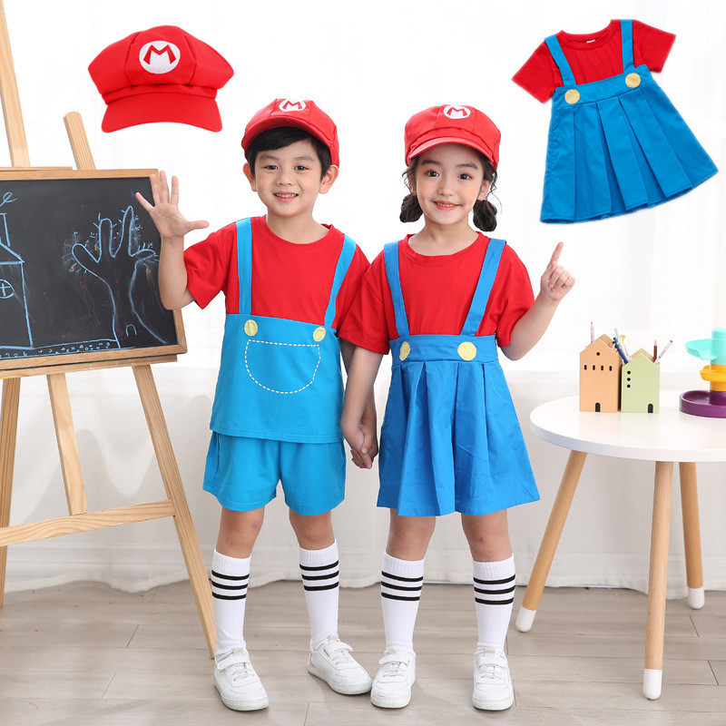 Super Mario Costume for Kids Boys Girls 1-6years Children Show Cartoon ...