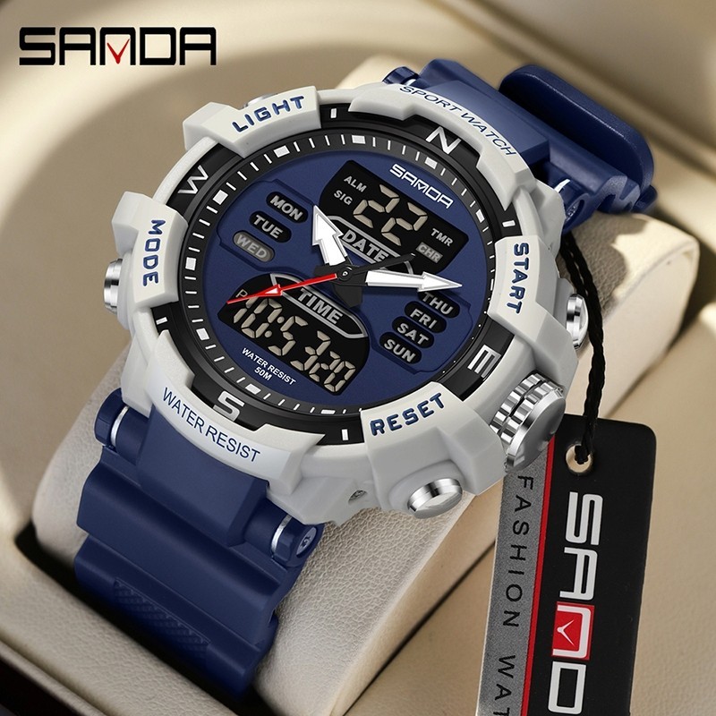 Sanda Electronic Watch Men and Women Watch Fashion Trend Waterproof ...