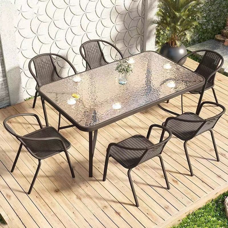 Outdoor Table and Chair Set for Balcony, Outdoor Garden, Modern Wrought ...