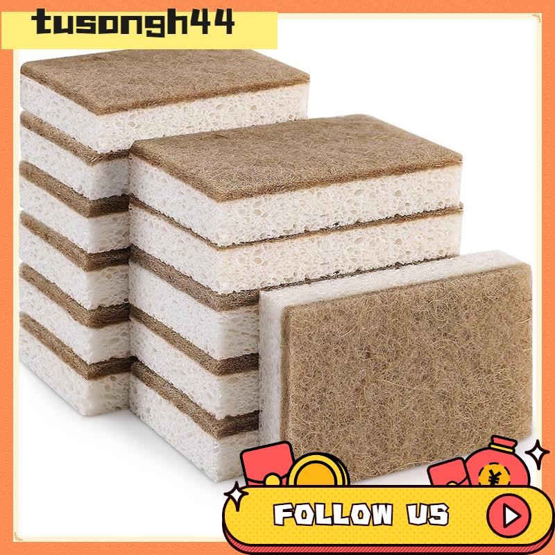 Eco-Friendly Natural Sponges for Dishes 12 Pack - Biodegradable Kitchen ...