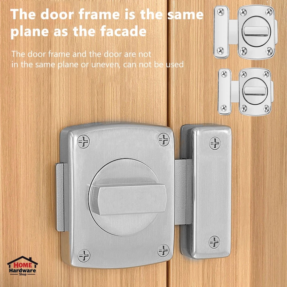 Bedroom Bolt Latch Door Lock Silver Zinc Alloy Cabinets Barn 180 Rotate ...