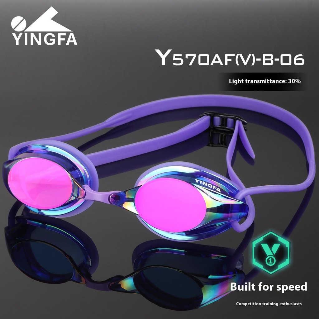 YINGFA Competition Swimming Goggles HD Anti-Fog UV Protection Mirror ...