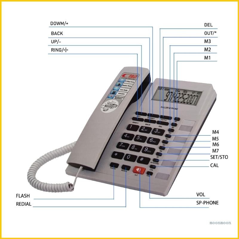 MOOMMY Corded Telephone with Speaker Display Landline Phone Big Button ...