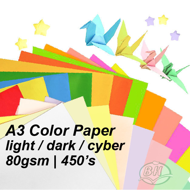 A3 Color Paper (80gsm) 450s/ream (Dark/Light/Cyber) | Shopee Philippines