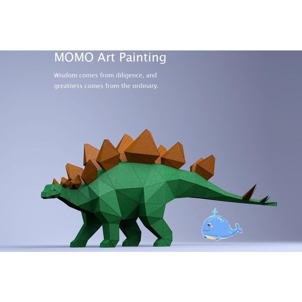 MOMO Stegosaurus Dinosaur 3d Paper Model DIY Handmade Mold Decoration ...
