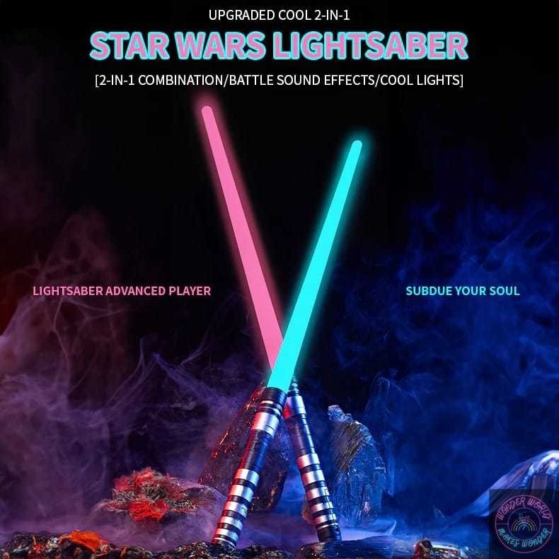 SG Dual Lightsaber Toy Retractable Star Wars Laser LED Sword Set Children's Toy Fluorescent ...
