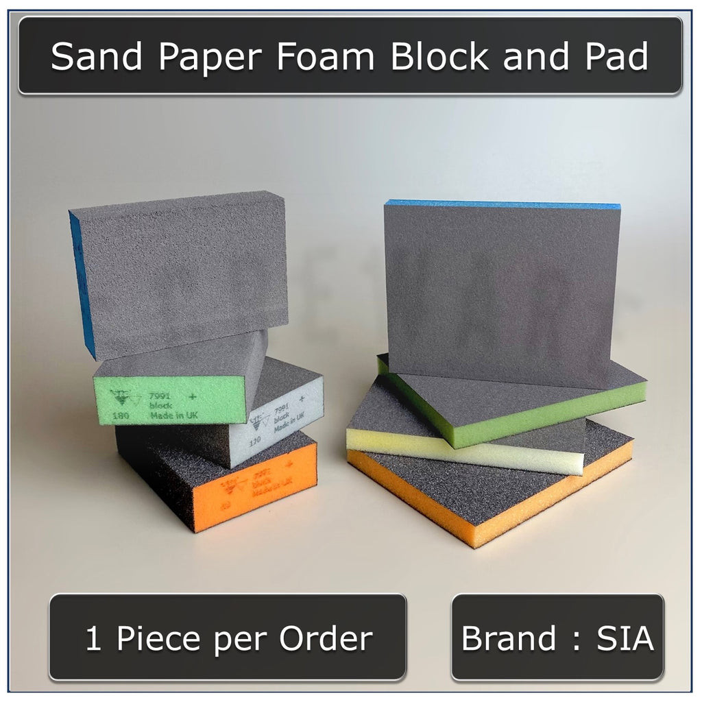 SIA Sand Paper Foam Block and Pad (Grit 60, 80, 100, 120, 220) | Shopee ...
