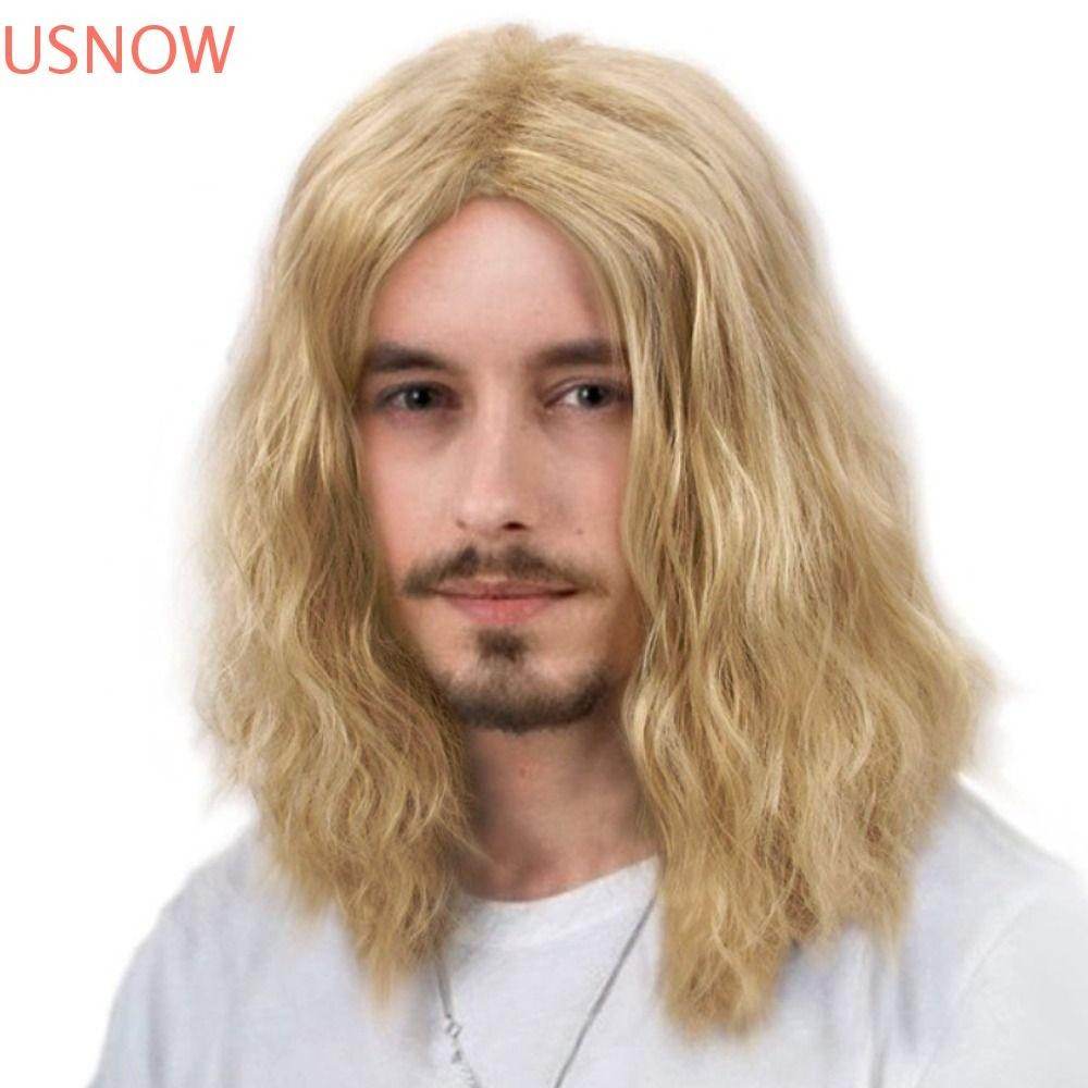 USNOW Men's Cosplay Wig, Synthetic Shoulder-length Long Curly Hair ...