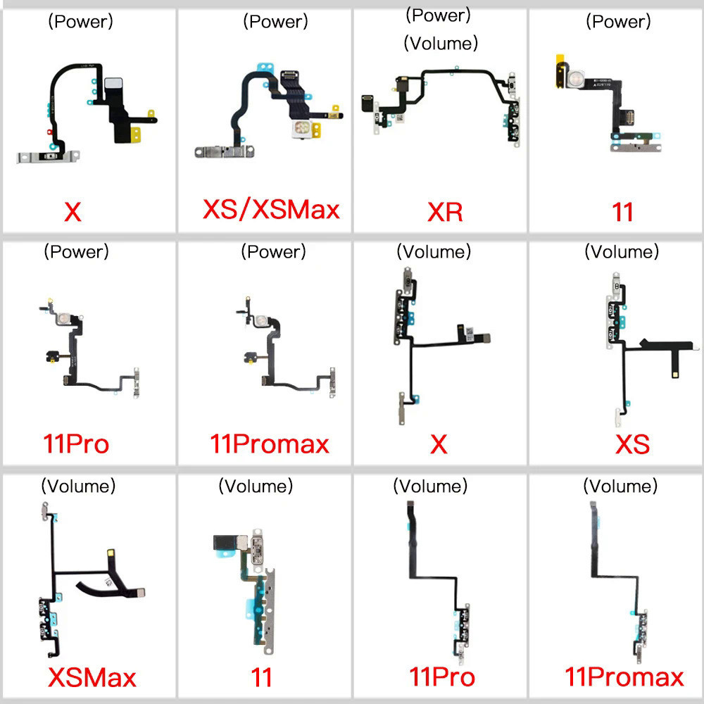 Volume Power Button Flex Cable For iPhone 11 Pro X XR XS Max With ...