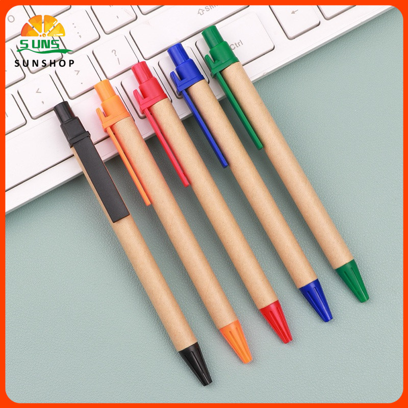 100pcs kraft paper tube eco-friendly pen hotel conference event advertising ballpoint pen ...