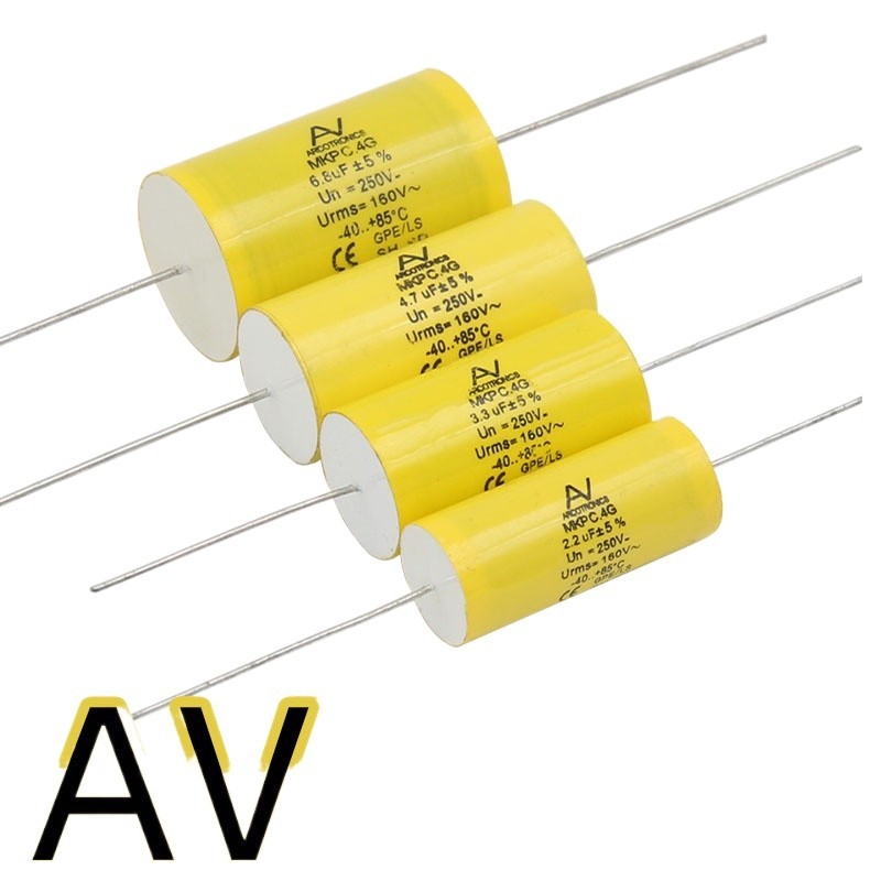 Imported AV2.2u3.3u4.7u6.8uf250V axial MKP audio speaker frequency ...