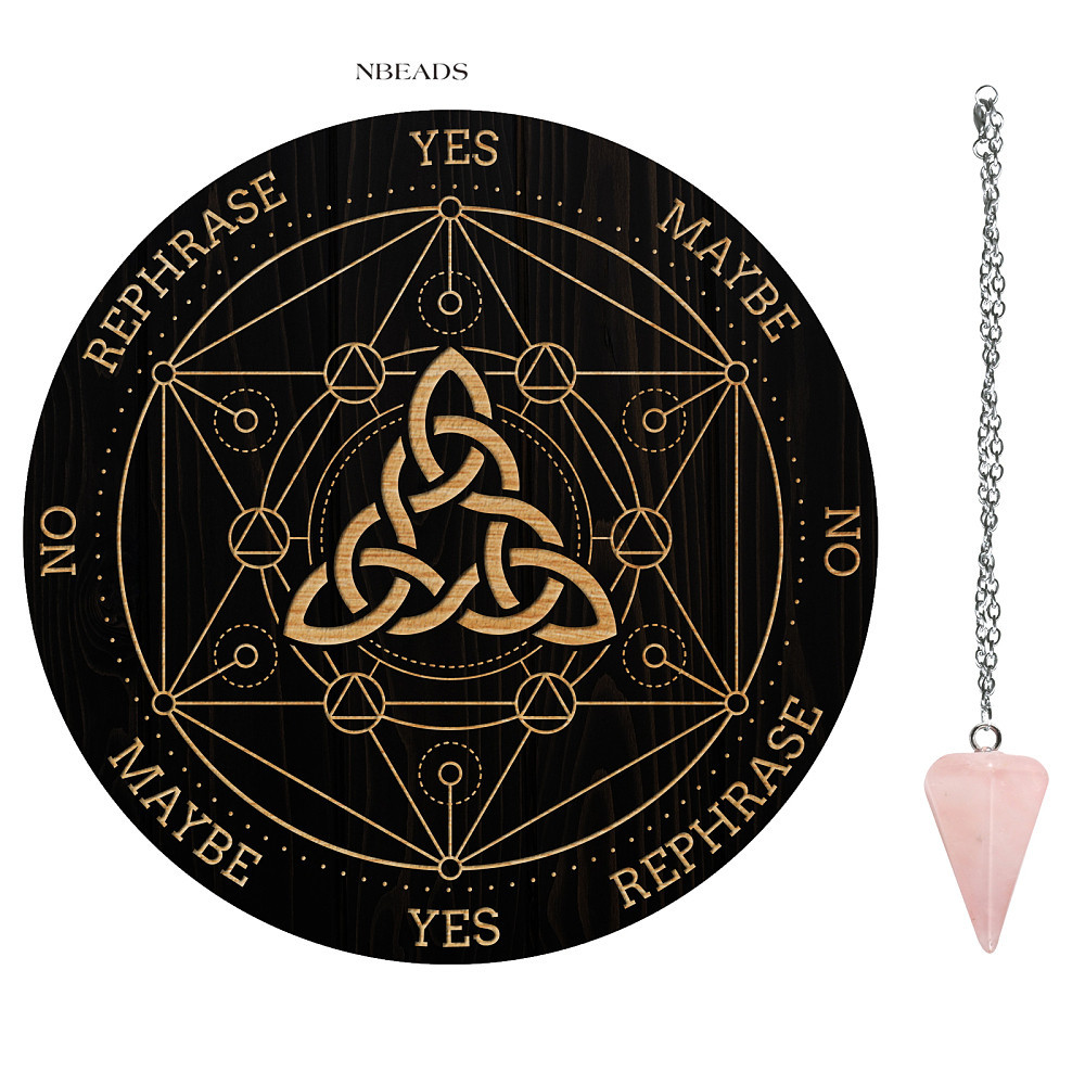 1Set Pendulum Board Set Wooden Dowsing Divination Board Metaphysical ...