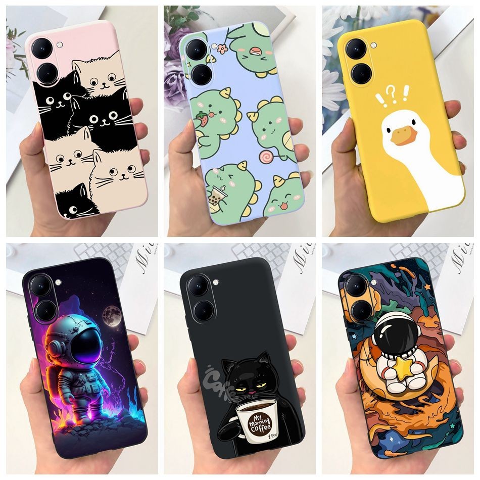 Realme C33 2023 Cute Cat Dinosaur Astronaut Cartoon Casing ReamleC33 C ...