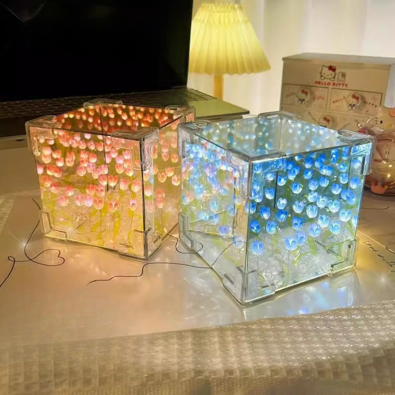 DIY Handmade Gift Tulip Flower Sea Night Light Material Finished Box ...