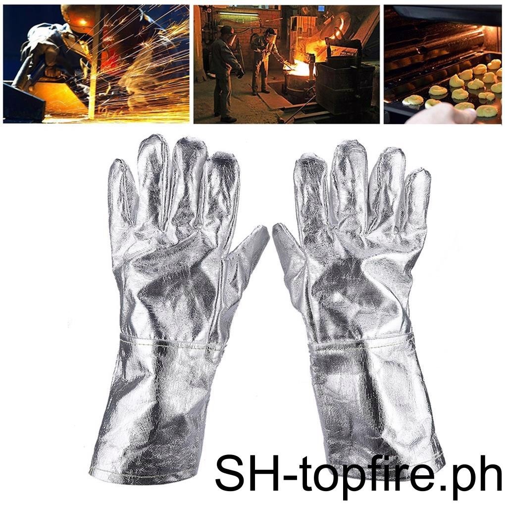 Long Safety Work Heat Resistant Gloves Welding Aluminized Fire Glove ...