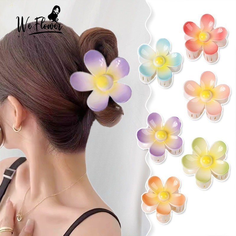 We Flower Hawaiian Gradient Plumeria Flower Hair Claw Clips for Women ...