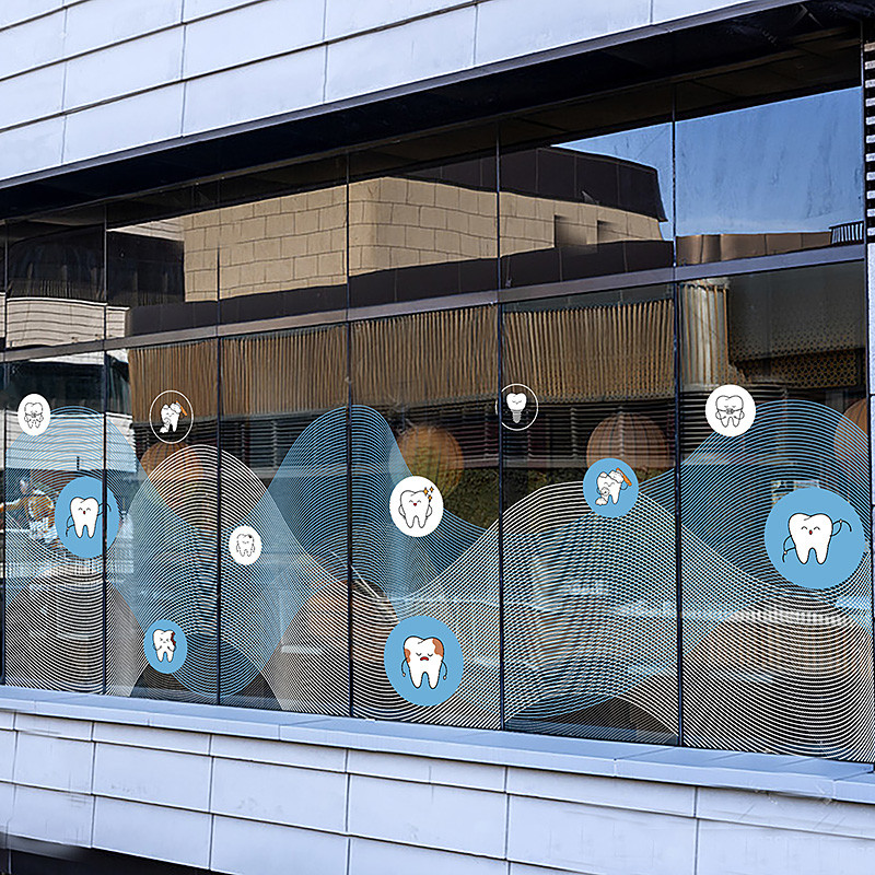 Dental Hospital Glass Sliding Door Anti-collision Transparent Film ...