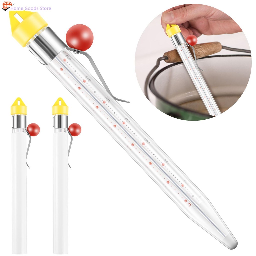 3Pcs Candy Thermometer Instant Read Thermometer with Pot Clip Glass ...