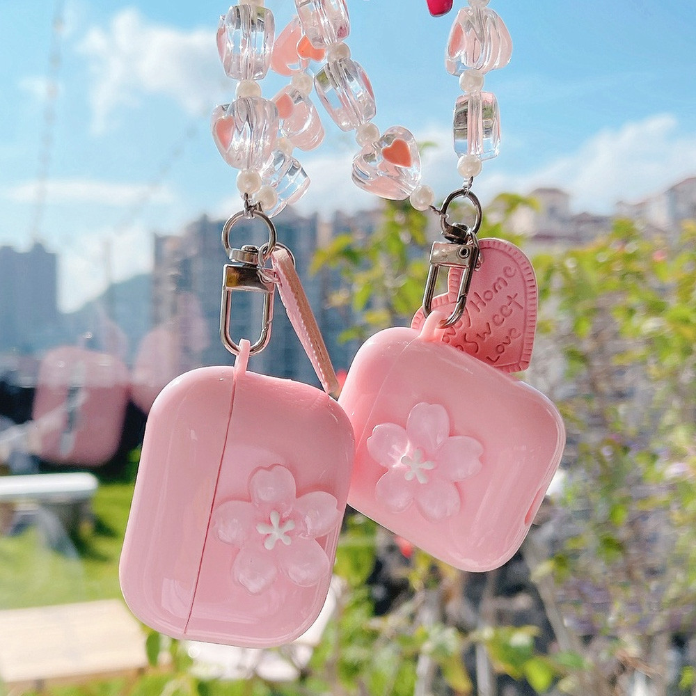 Pink Flower Protective Case for Bluetooth Headset airpods 1 2 3 Pro 2 ...