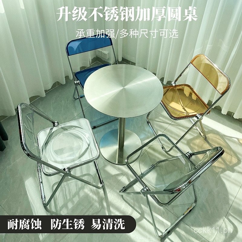 Table ins Commercial Dining Industrial Style Table Acrylic Chair ...