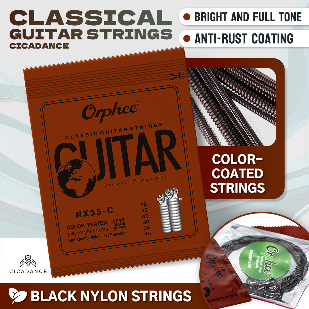 Orphee Color Nylon Classical Guitar Strings Set Silver-Plated Wound ...
