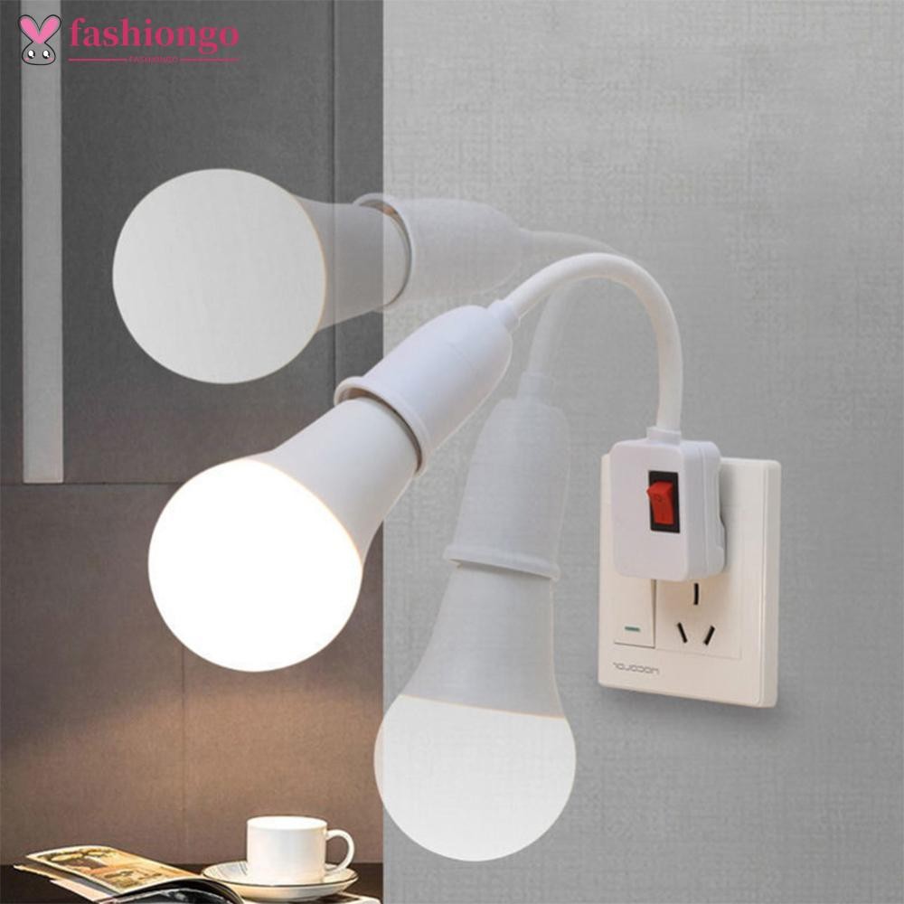 FASHIONGO EU/US Direct Plug-in Lamp Base E27 Rotary Lamp Socket Bulb ...