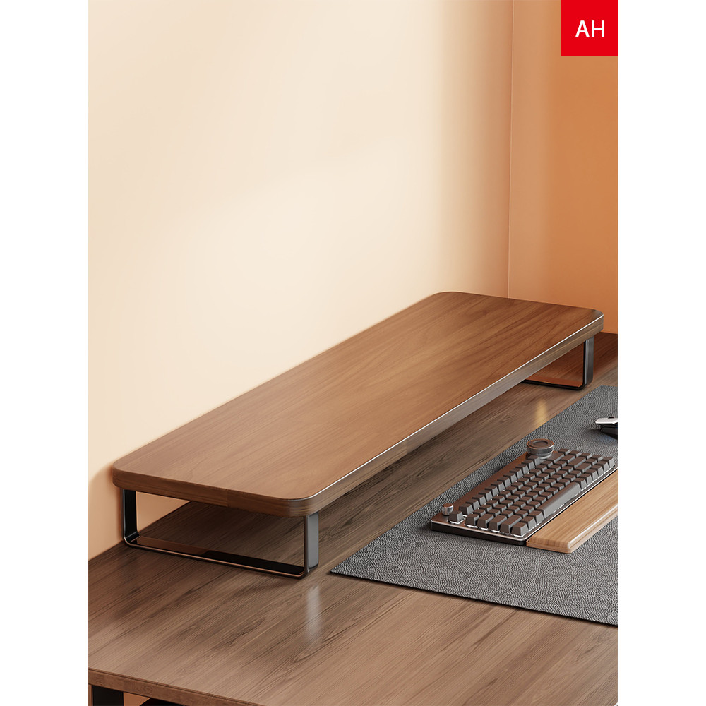 Solid Wood Monitor Riser Office Desk Screen Stand Desktop Computer ...