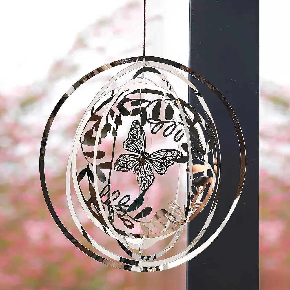 Mro2 Ready Stock Rotating Wind Chime 3d Butterfly Rotating Wing ...