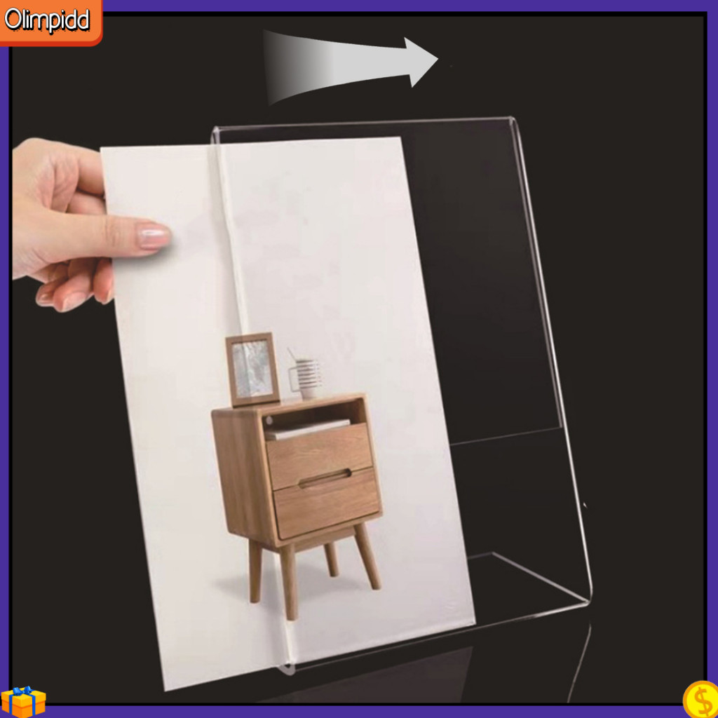 olimpidd| L-shaped Paper Display Stand Acrylic Display Stand 3pcs Clear ...