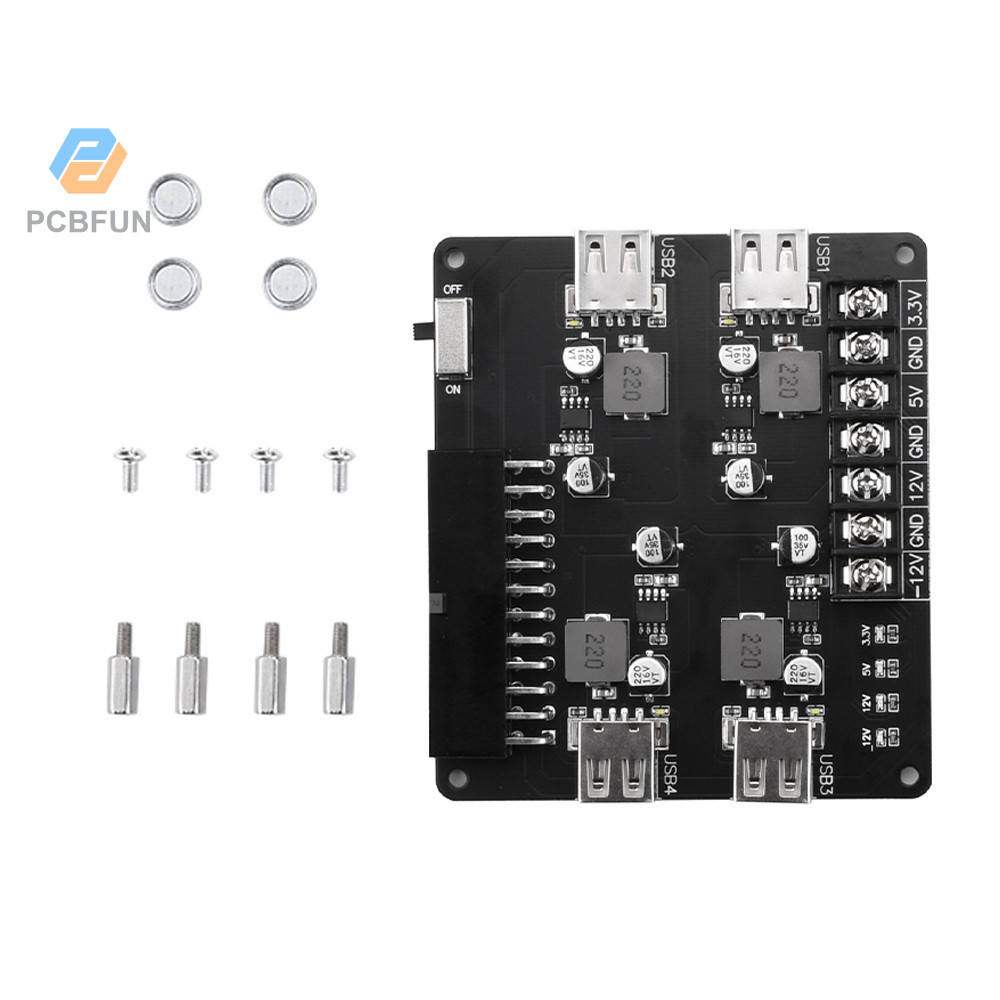 Pcbfun DC3.3-12V 4-Way USB Interface ATX Adapter Board Power Board ...