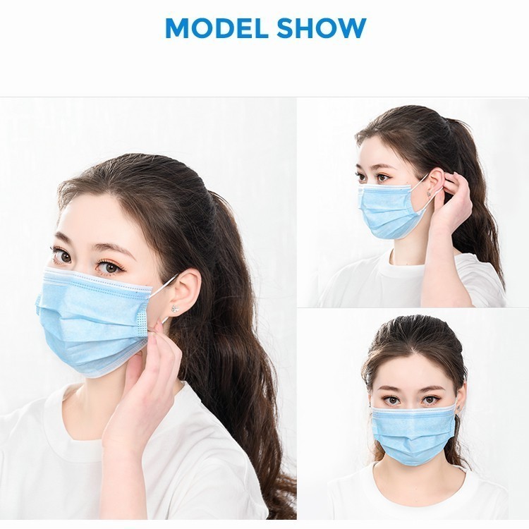 Disposable Face Mask - 3-Ply Breathable Surgical facemask Filter Safety ...