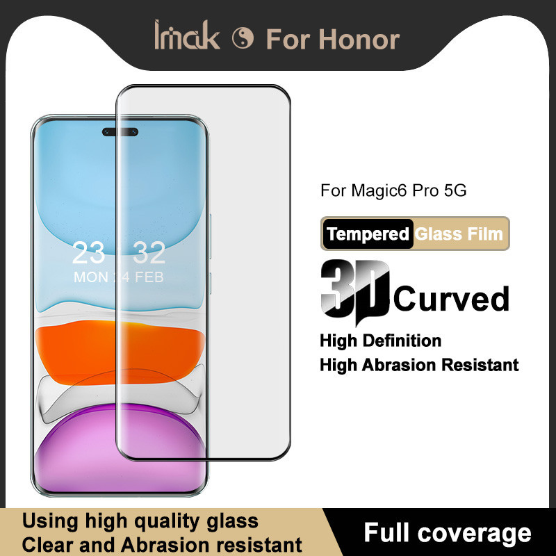 Original Imak Honor Magic 6 Pro 5G Tempered Glass Magic6 3D Curved Full Cover Screen Protector ...