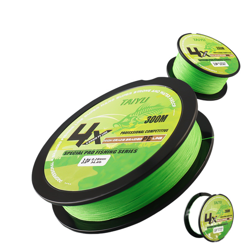 New model PE 4X powerful 100m 200m 300m green color braided fishing ...