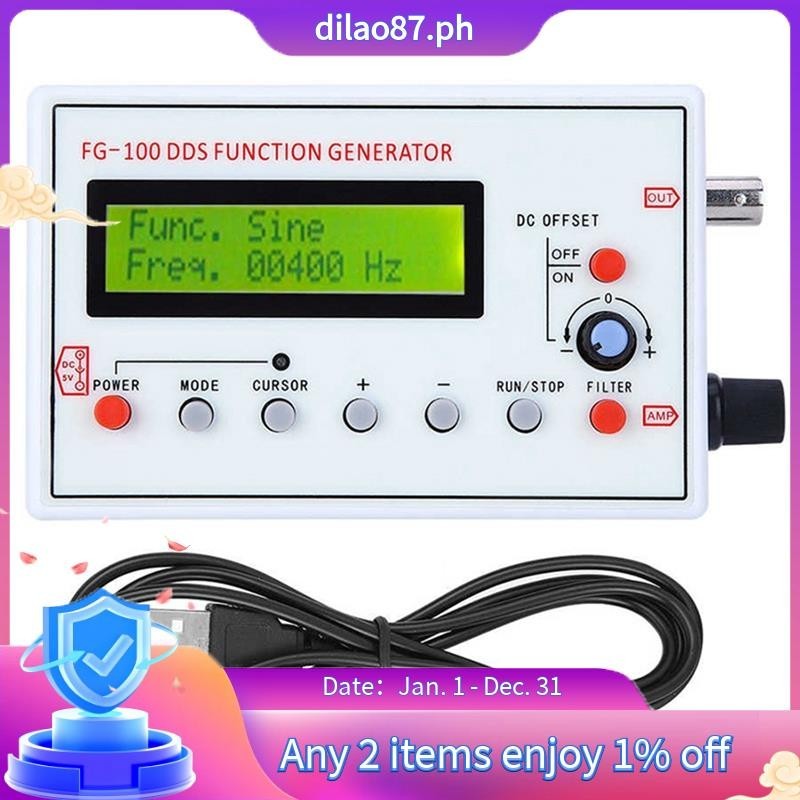 FG-100 DDS Function Signal Generator Frequency Counter 1Hz - 500KHz ...