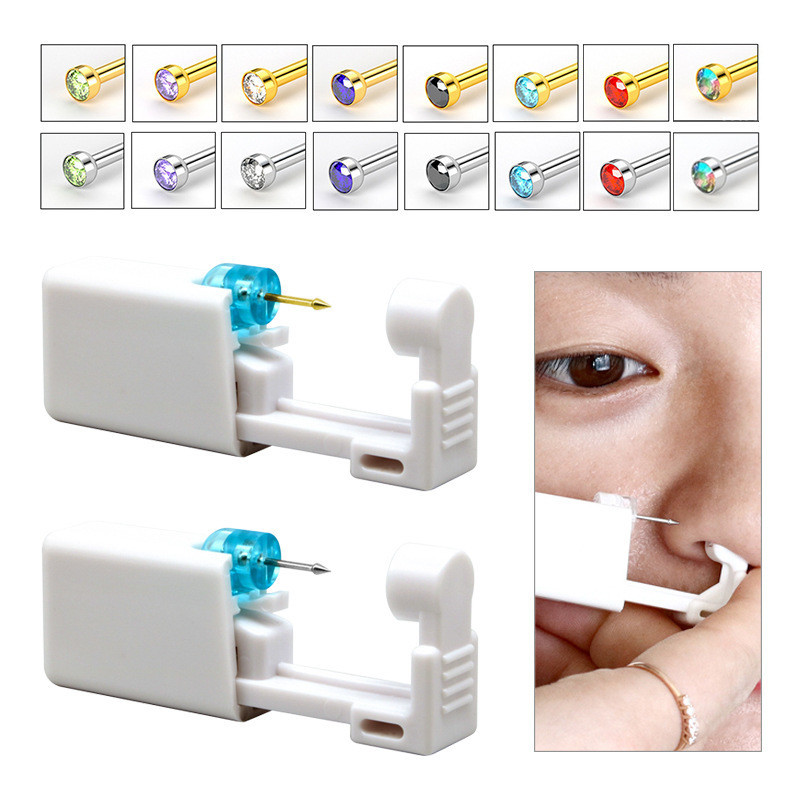 Profesional Safe Sterile Piercing Gun Set for Nose Earings Disposable ...