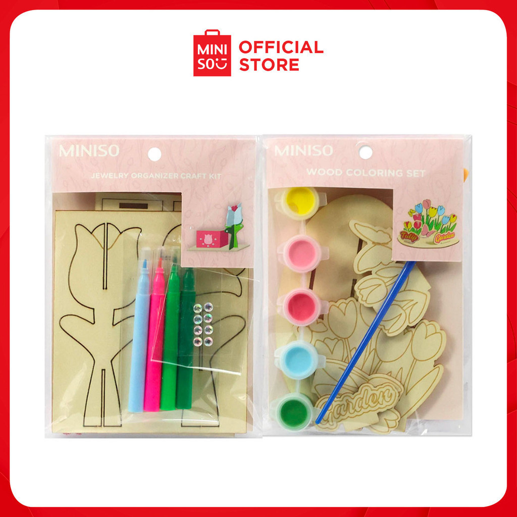 MINISO Tulip Garden Collection Coloring Wooden Figure (2 Assorted ...
