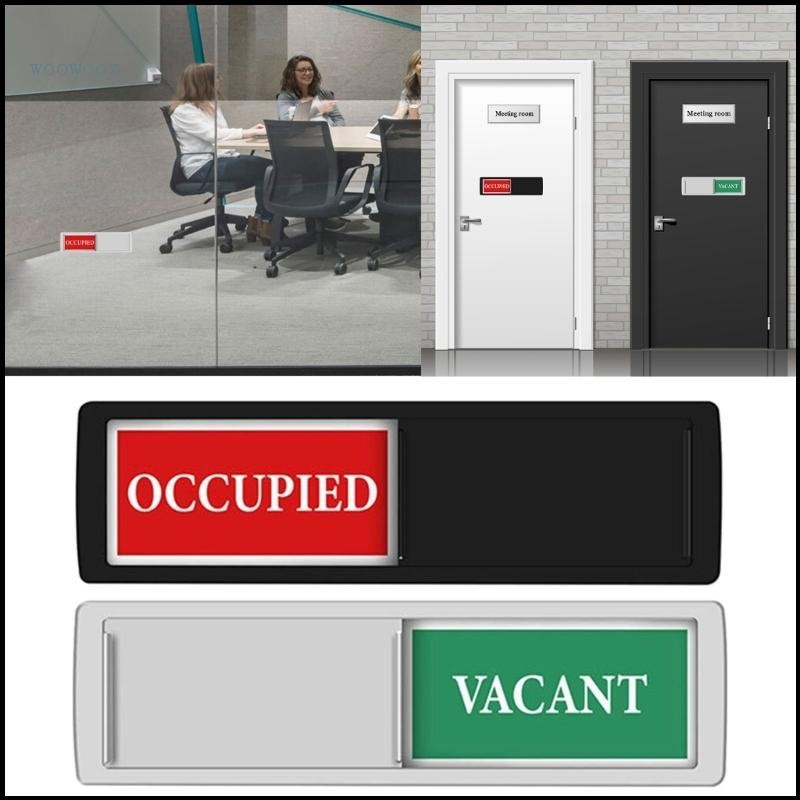 WOOW Easy to Use Sliding Door Sign Occupied Vacant Door Signs Know When ...