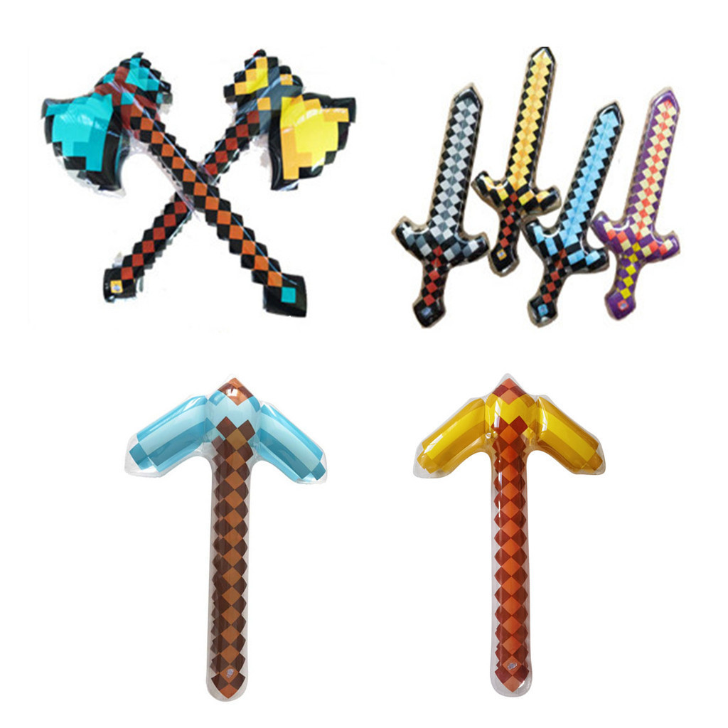 Minecraft Game Play Time Props Inflatable Sword Axe Inflatable Toys ...