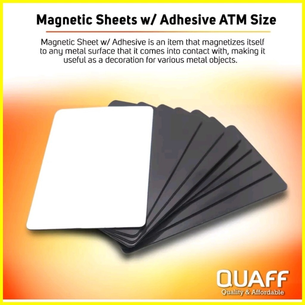 10pcs) QUAFF Magnetic Sheet with Adhesive ATM Size for DIY Ref Magnet (86x54mm) | Shopee Philippines