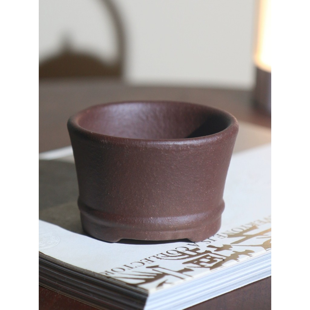Yixing Purple Clay Flowerpot Mini Handmade Bonsai Pot Classical Chinese ...