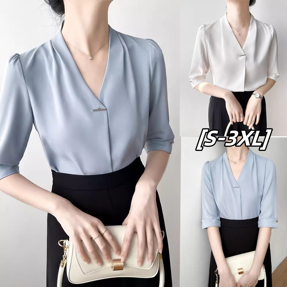 {shipped From Manila Cod} S 3xl Formal Office Blouse Korean Style Women